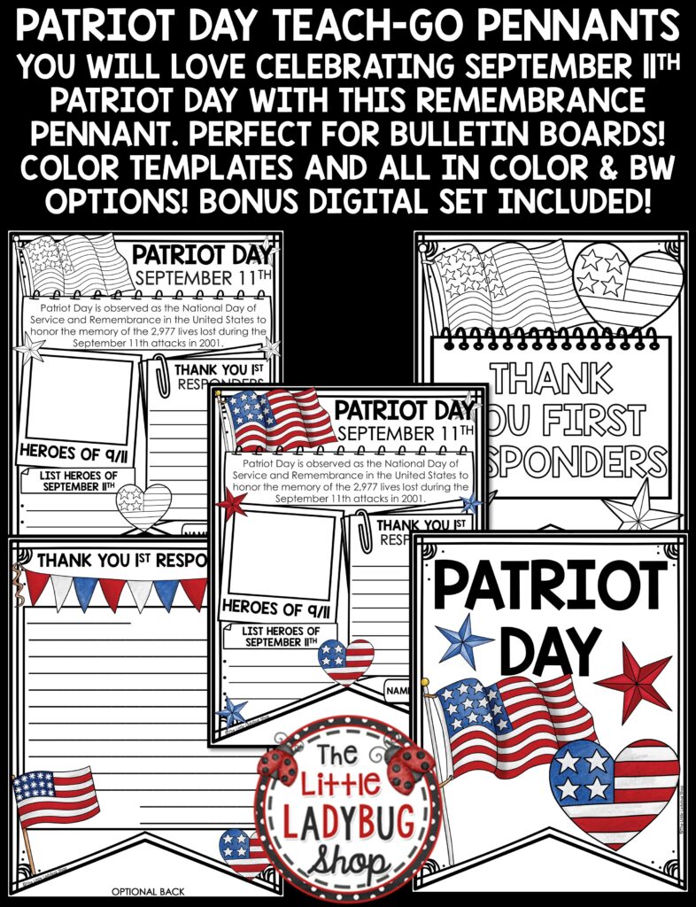 September 11th Activities Patriot Day - The Little Ladybug Shop