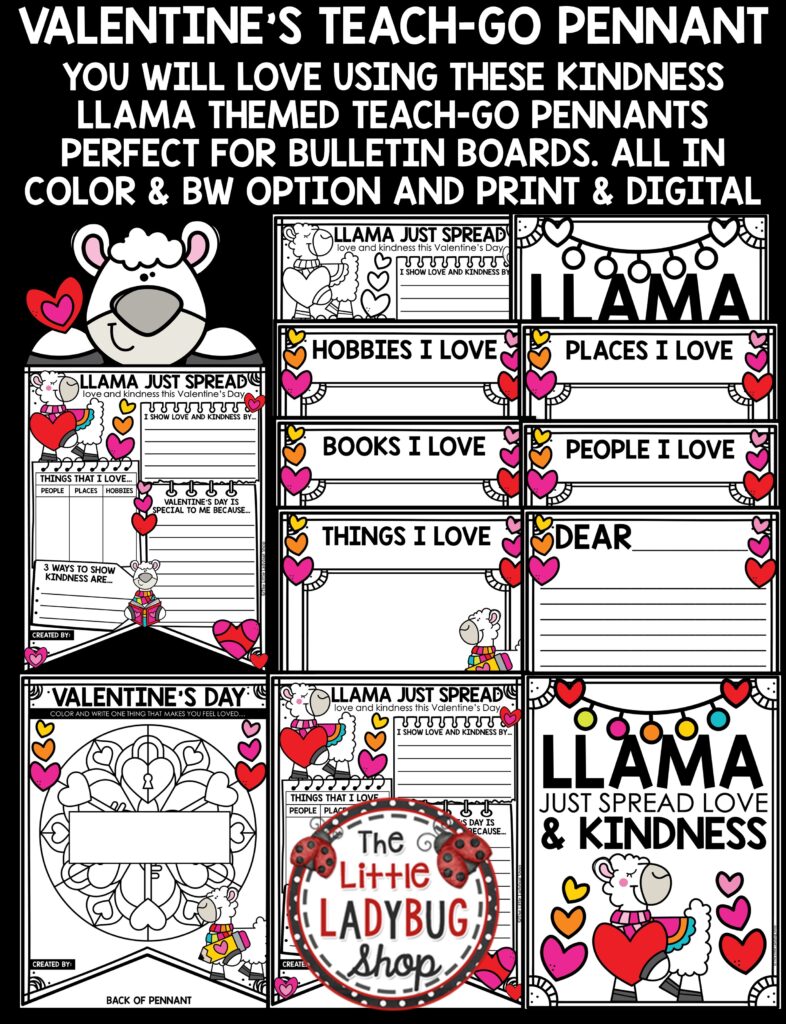 February Valentine's Day Writing Bulletin Board - The Little Ladybug Shop