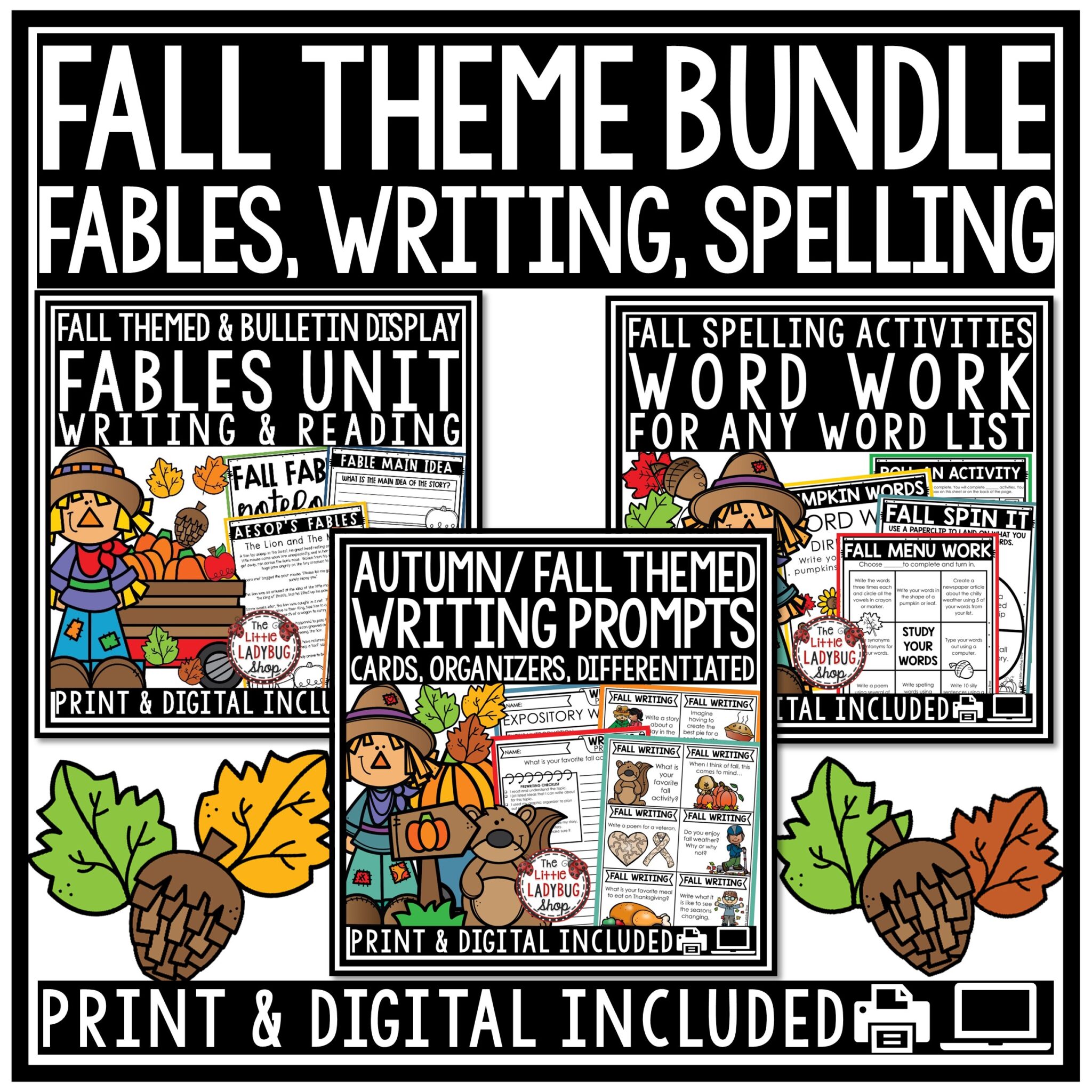 Word Work Activities, Fall Writing Prompts, Aesop's Fables Reading ...
