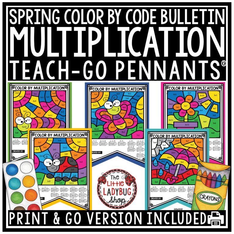 March April Spring Math Color by Code Multiplication - The Little ...
