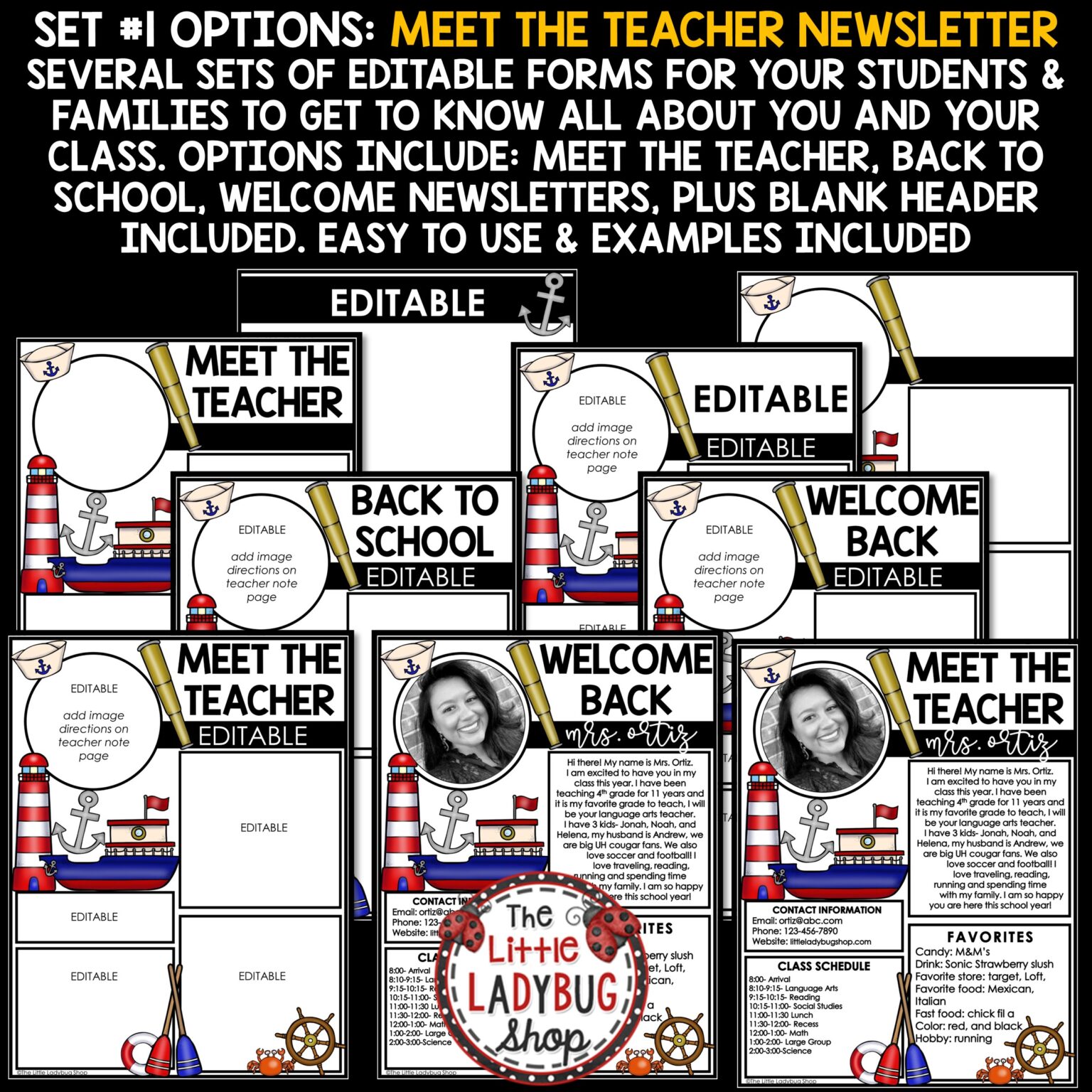 Sailing Nautical Meet the Teacher Newsletter Editable Template - The ...