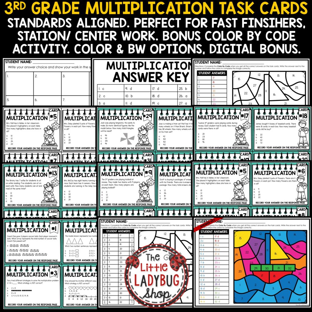 3rd Grade Math STAAR Test Prep Problem Solving - The Little Ladybug Shop