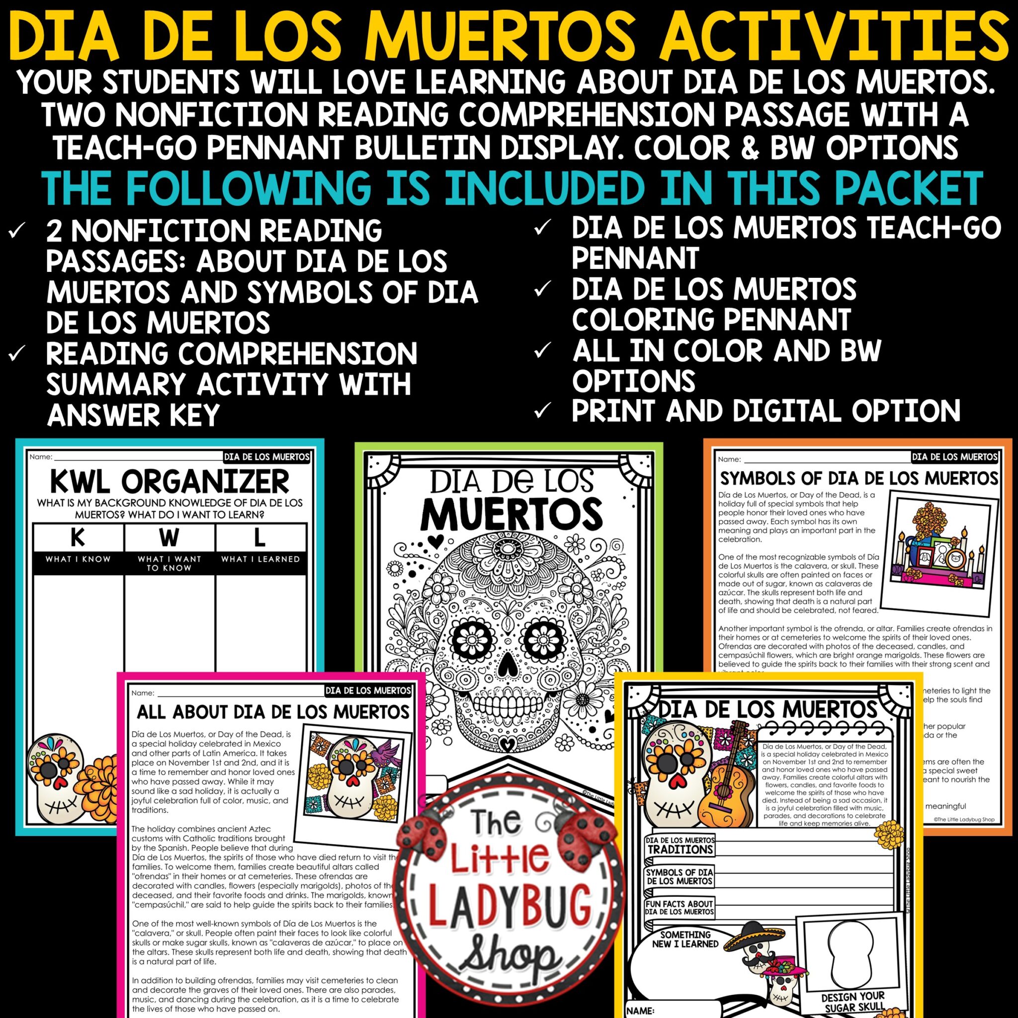 Dia de Los Muertos Activities Day of the Dead Reading Passages - The ...