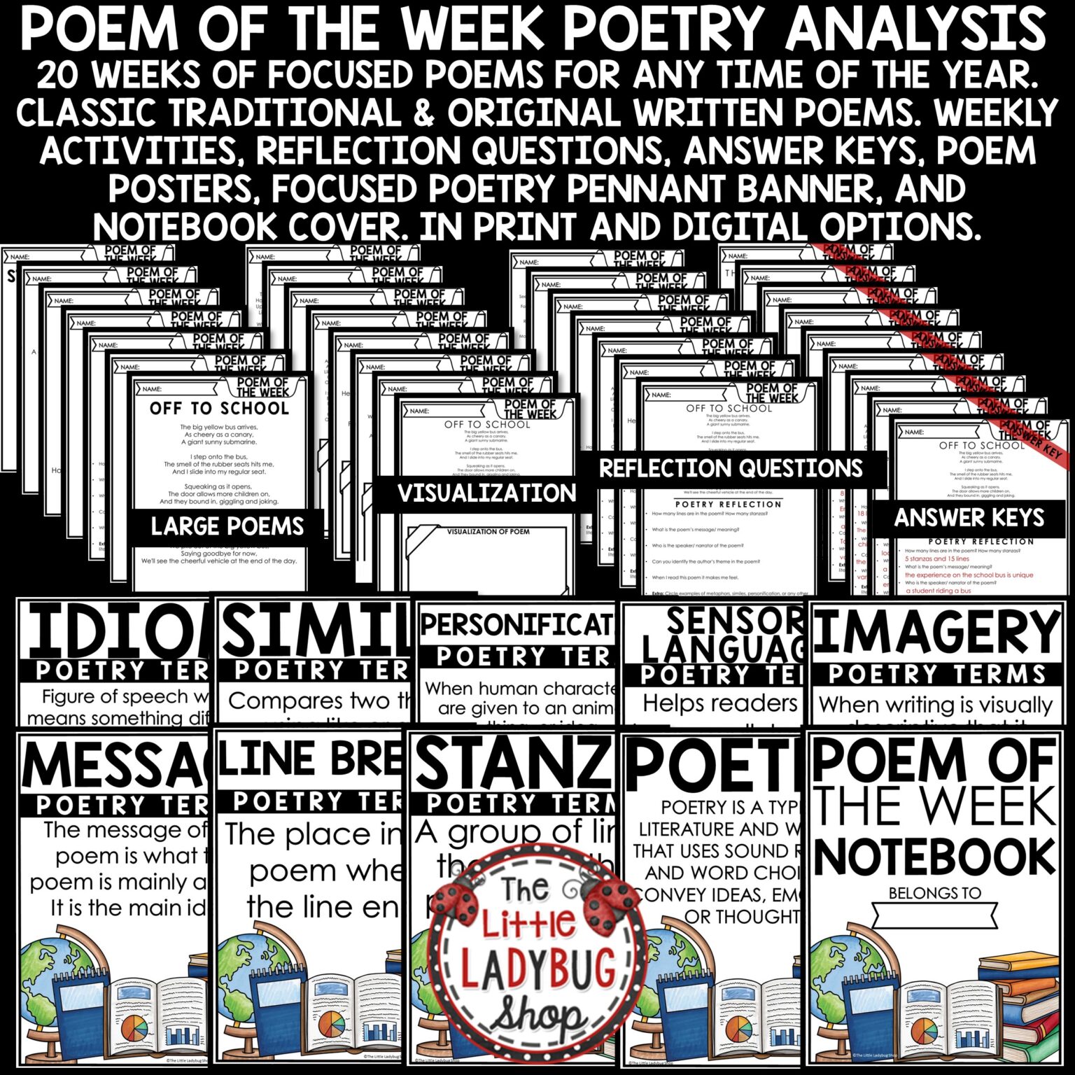 Poem of the Week Poetry Unit - The Little Ladybug Shop