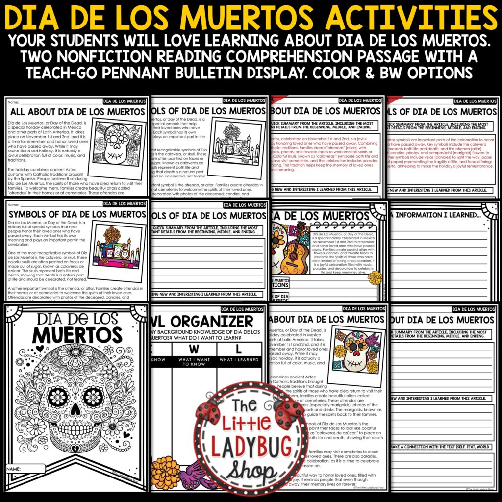Dia de Los Muertos Activities Day of the Dead Reading Passages - The ...