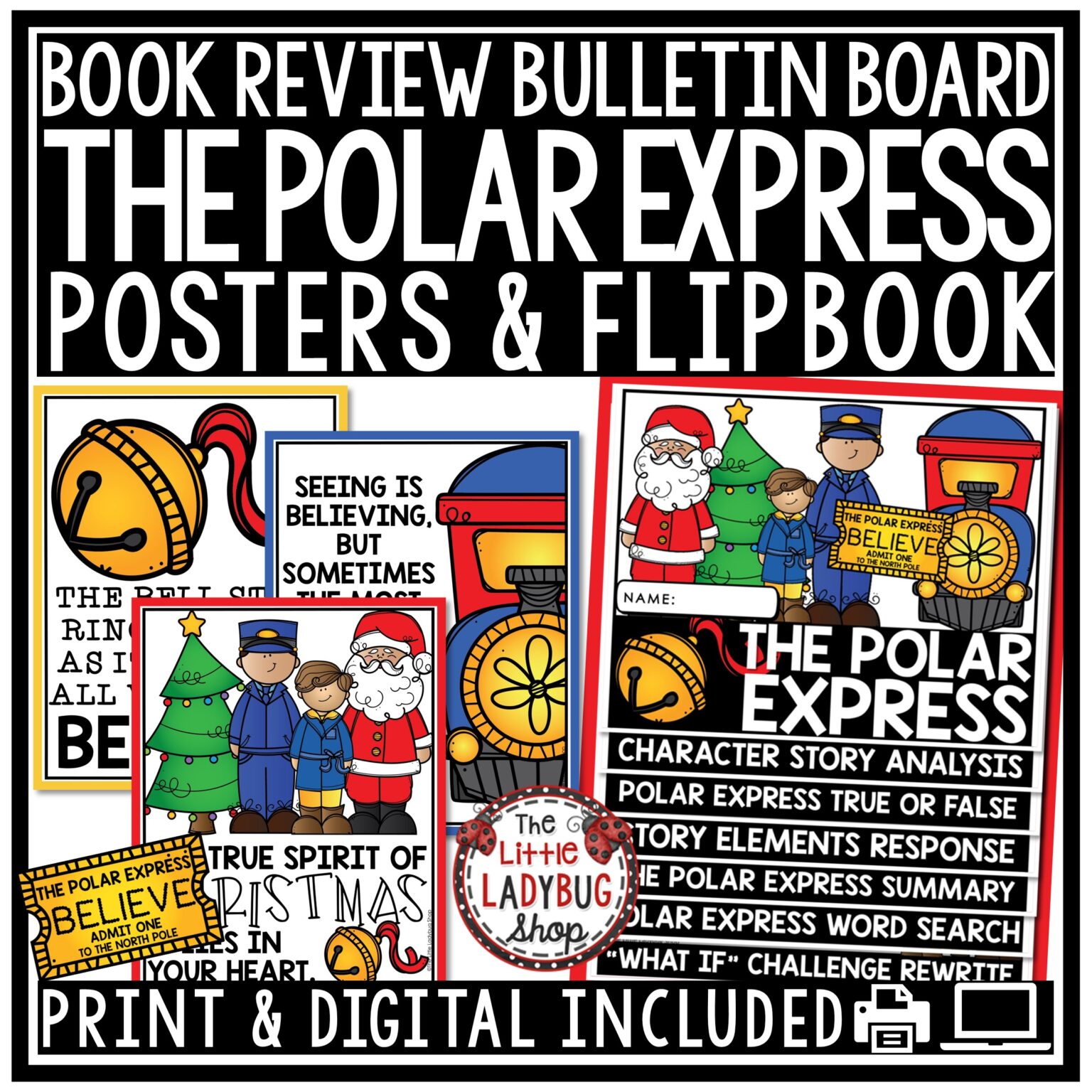The Polar Express Day Bulletin Board Christmas Activities - The Little ...