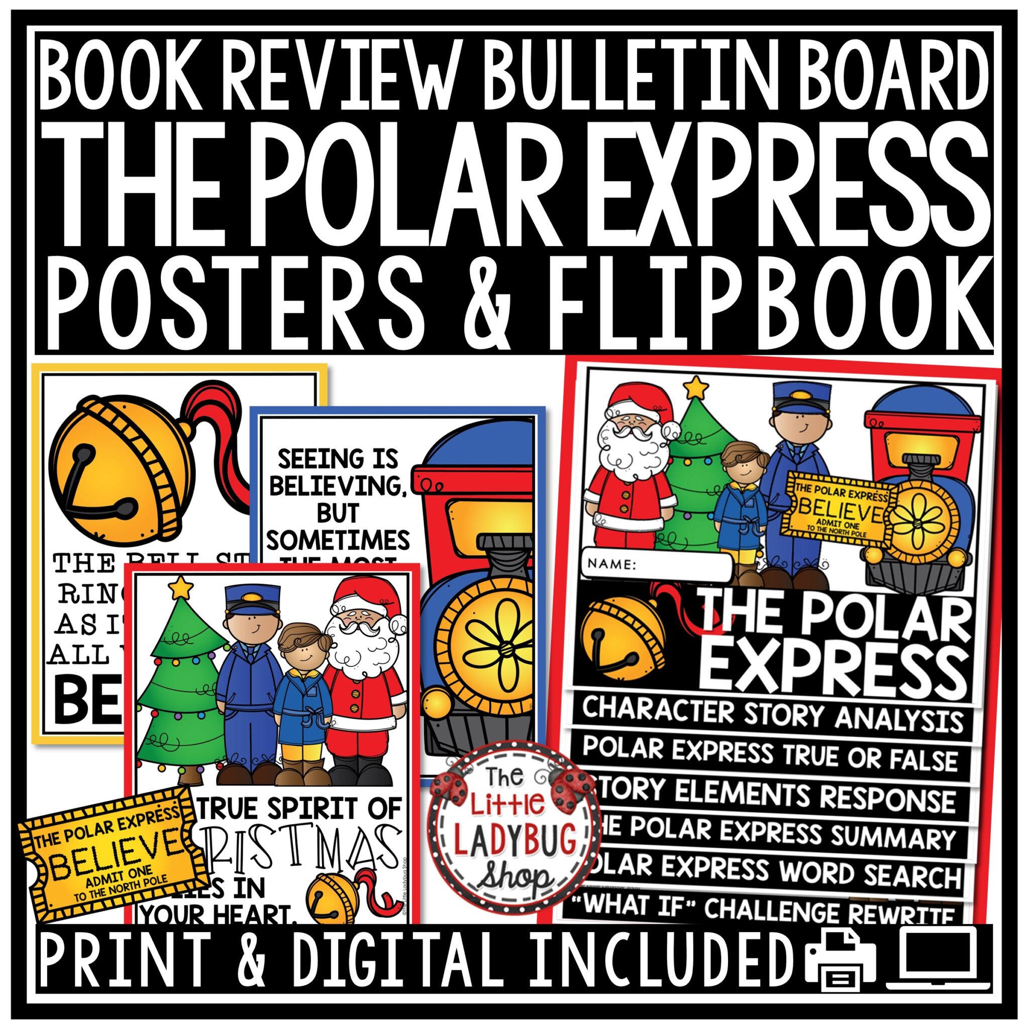 The Polar Express Day Bulletin Board Christmas Activities - The Little ...