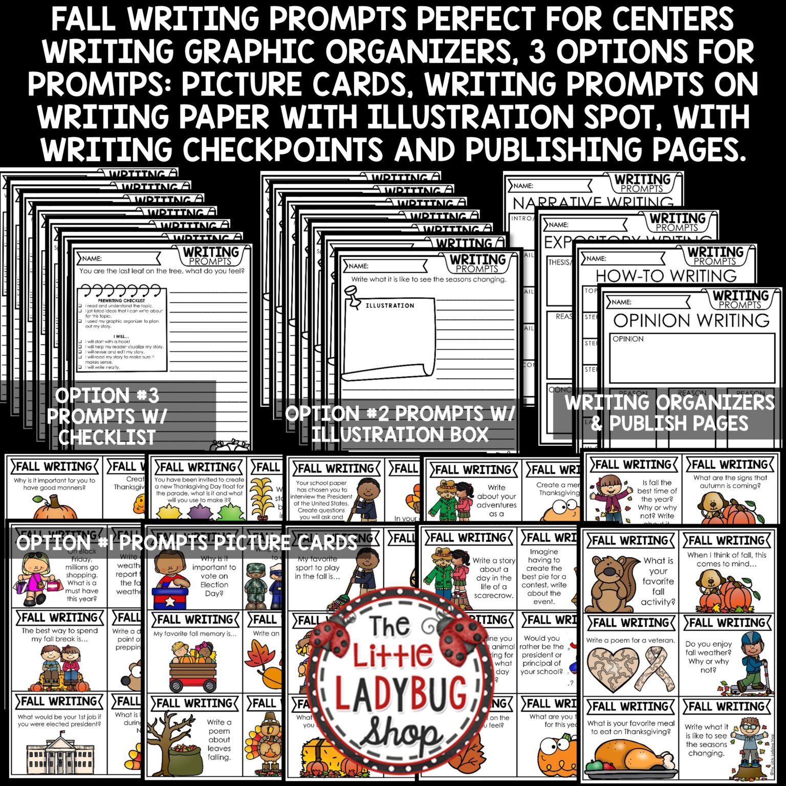October November Fall Writing Prompts 3rd 4th Grade - The Little ...