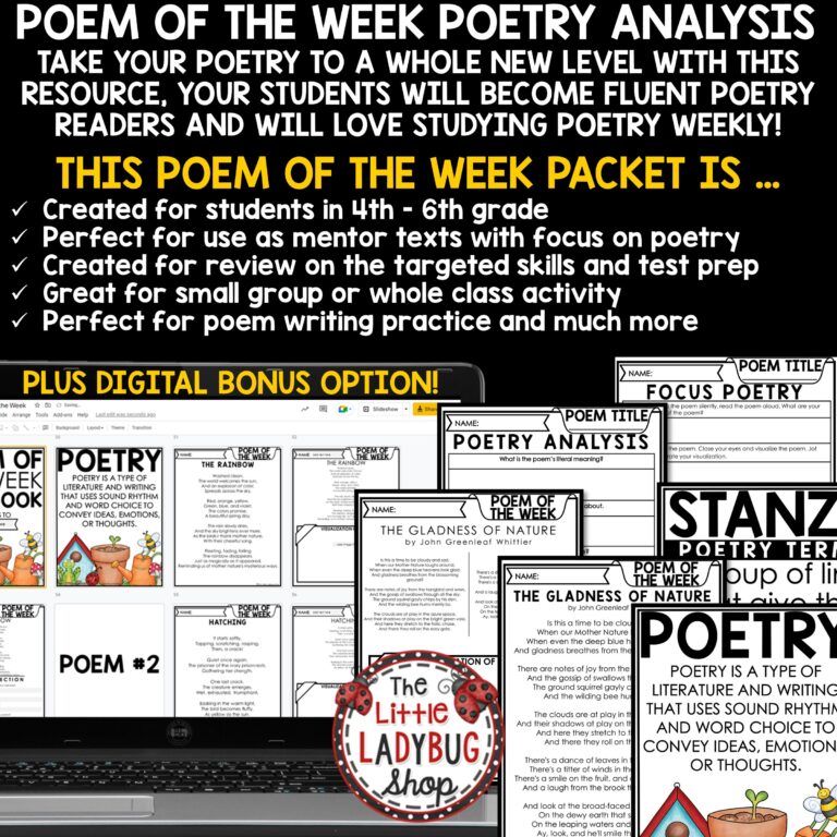 Spring Poetry Analysis Poem of the Week - The Little Ladybug Shop