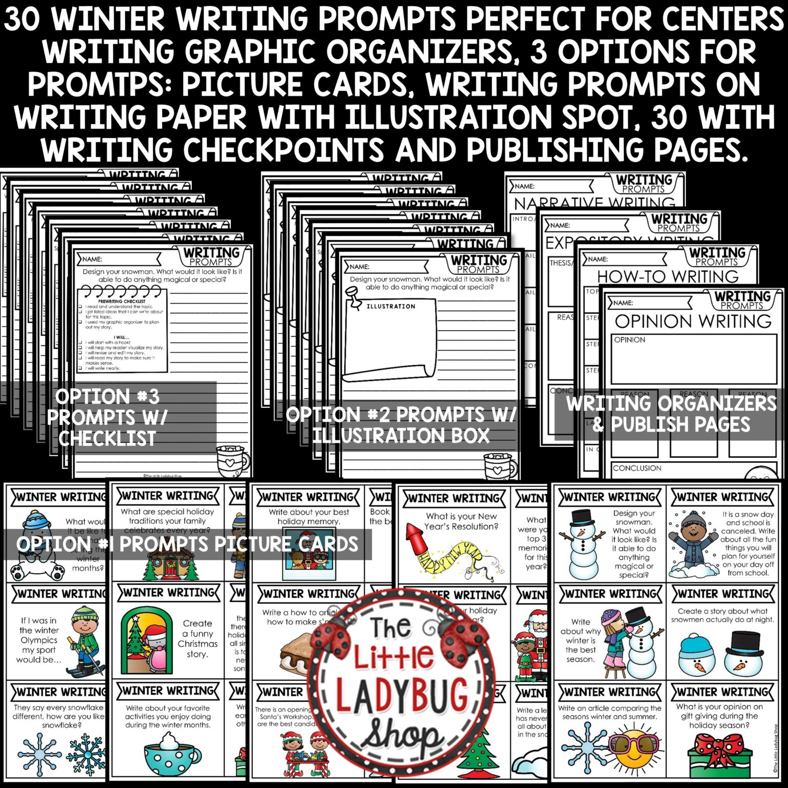 December January Winter Writing Prompts 3rd 4th Grade - The Little ...