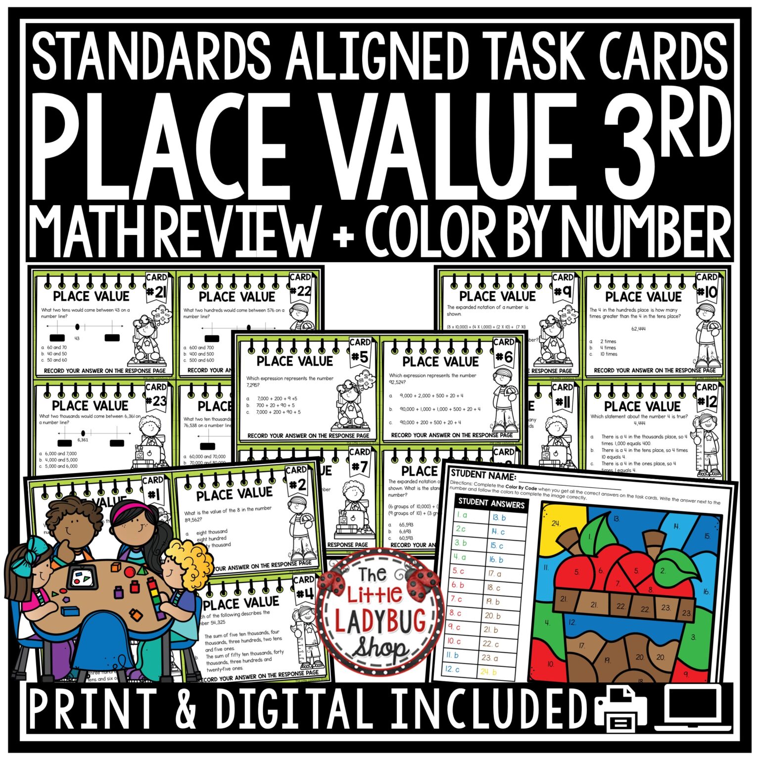 3rd Grade Math STAAR Test Prep Problem Solving - The Little Ladybug Shop