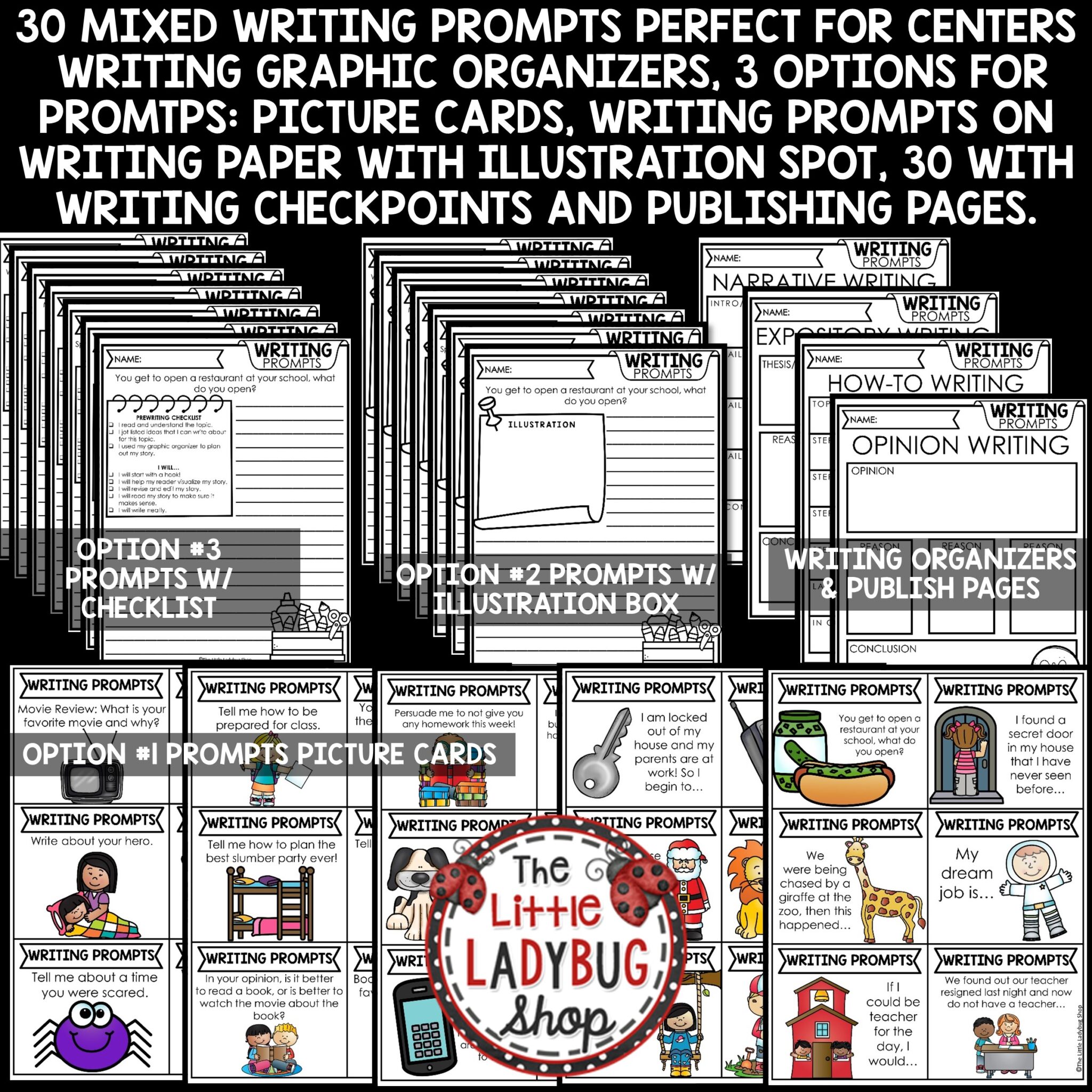 Expository Opinion Narrative Writing Prompts 3rd 4th Grade - The Little ...