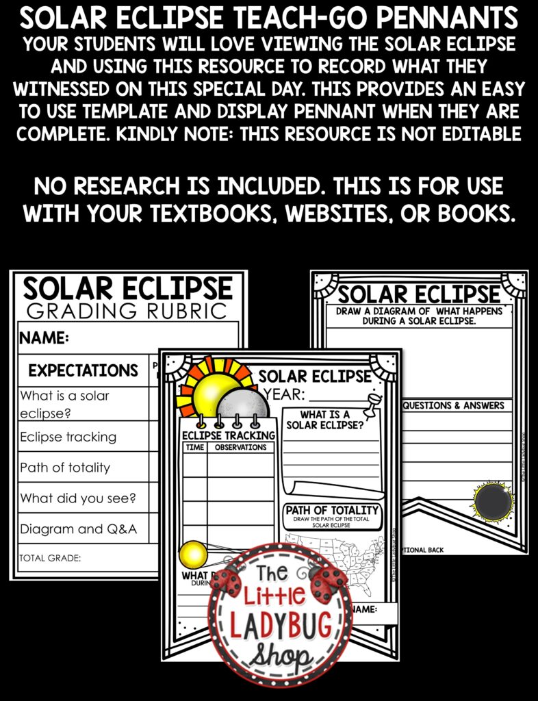 Total Solar Eclipse 2024 Activities Research - The Little Ladybug Shop