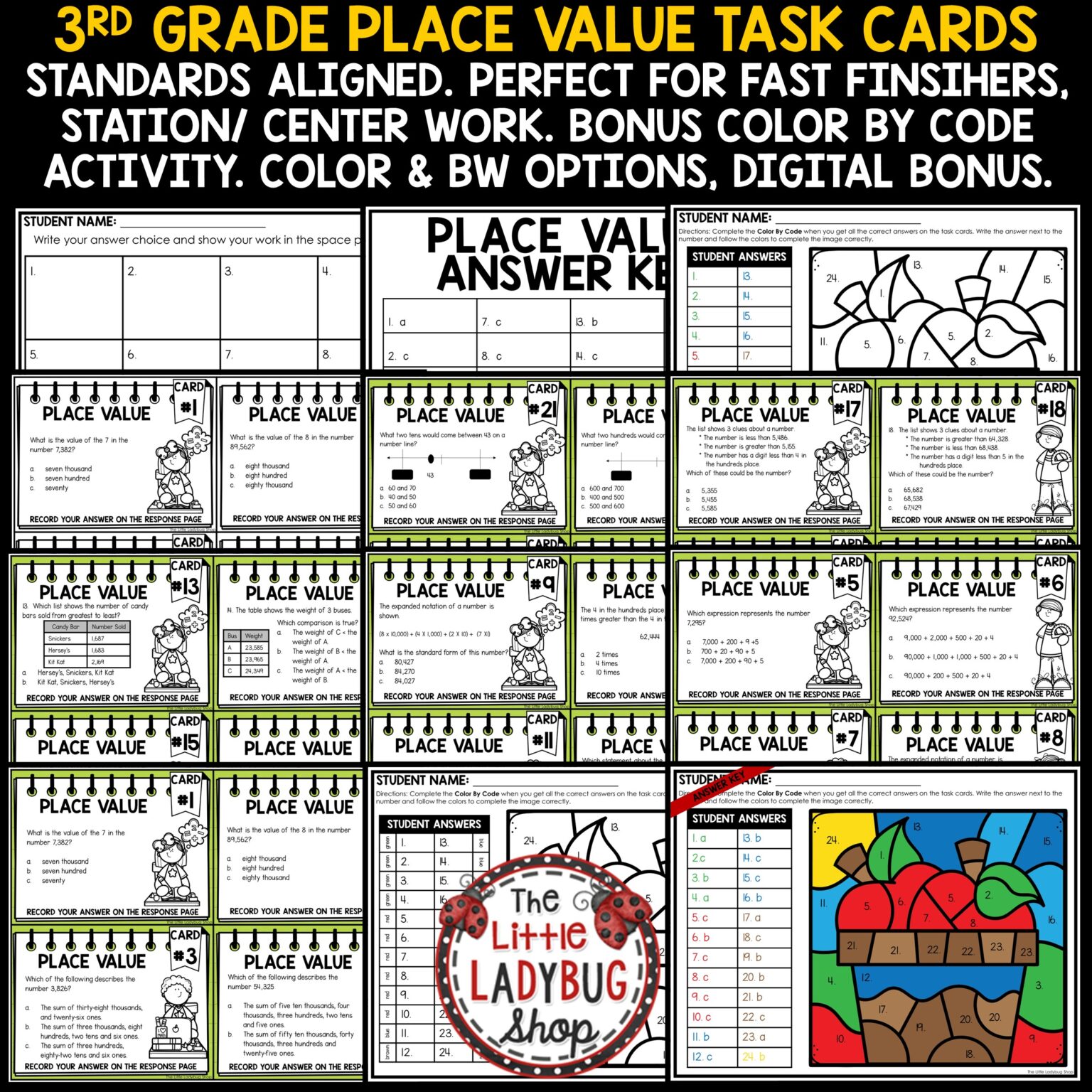 3rd Grade Math STAAR Test Prep Problem Solving - The Little Ladybug Shop