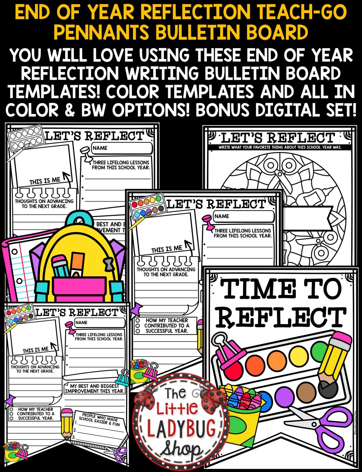 End of Year Writing Reflection Activity Poster - The Little Ladybug Shop