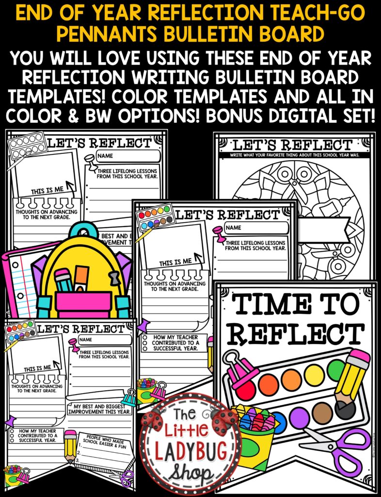 End of Year Writing Reflection Activity Poster - The Little Ladybug Shop