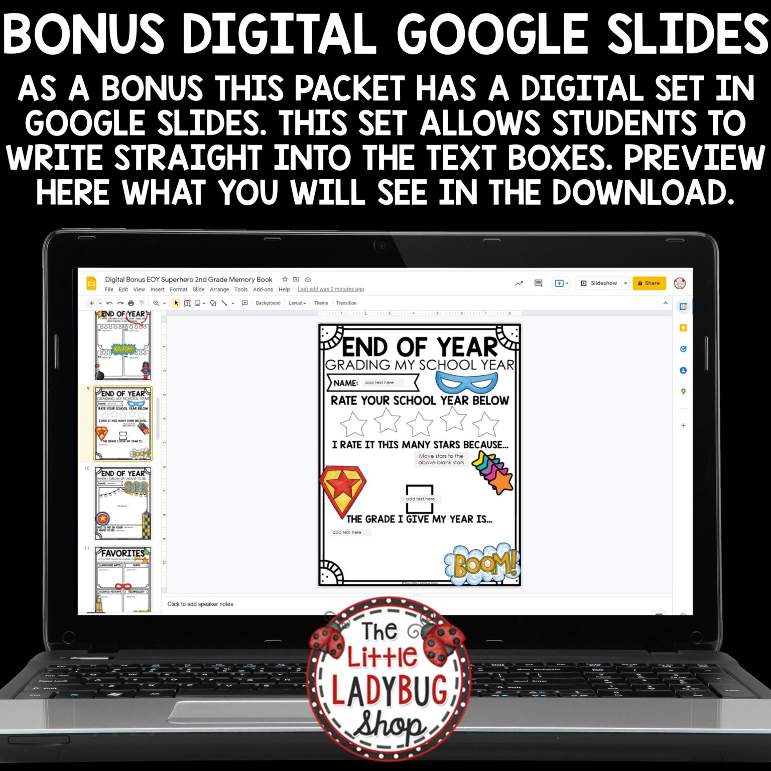 End of Year Memory Book 2nd Grade Superhero Theme - The Little Ladybug Shop