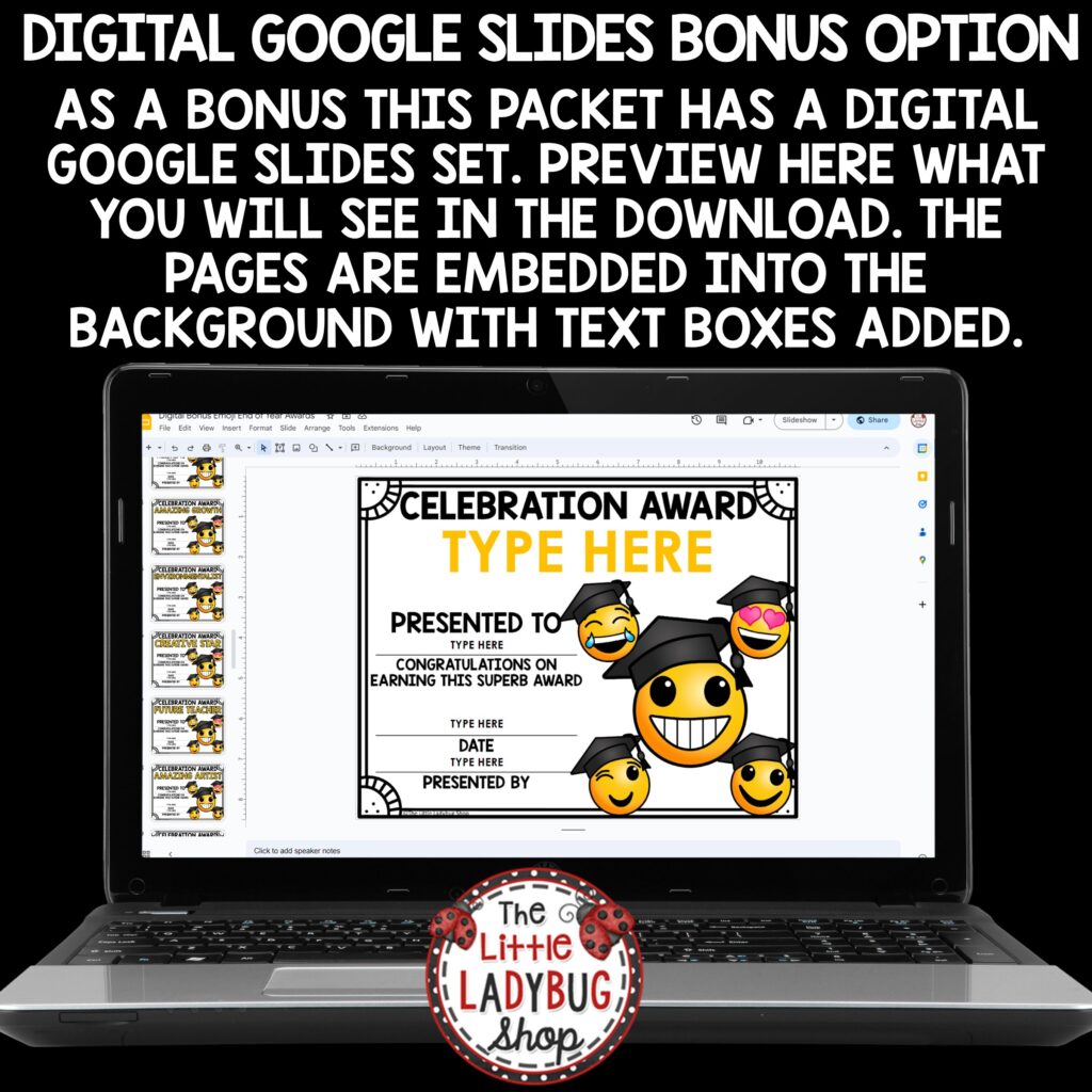 Emoji End of the Year Awards Superlative Classroom Certificate - The ...