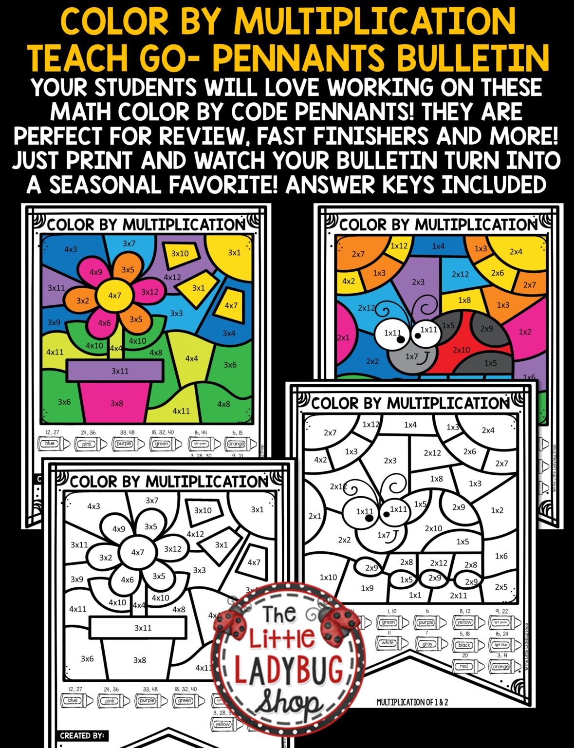 March April Spring Math Color by Code Multiplication - The Little ...