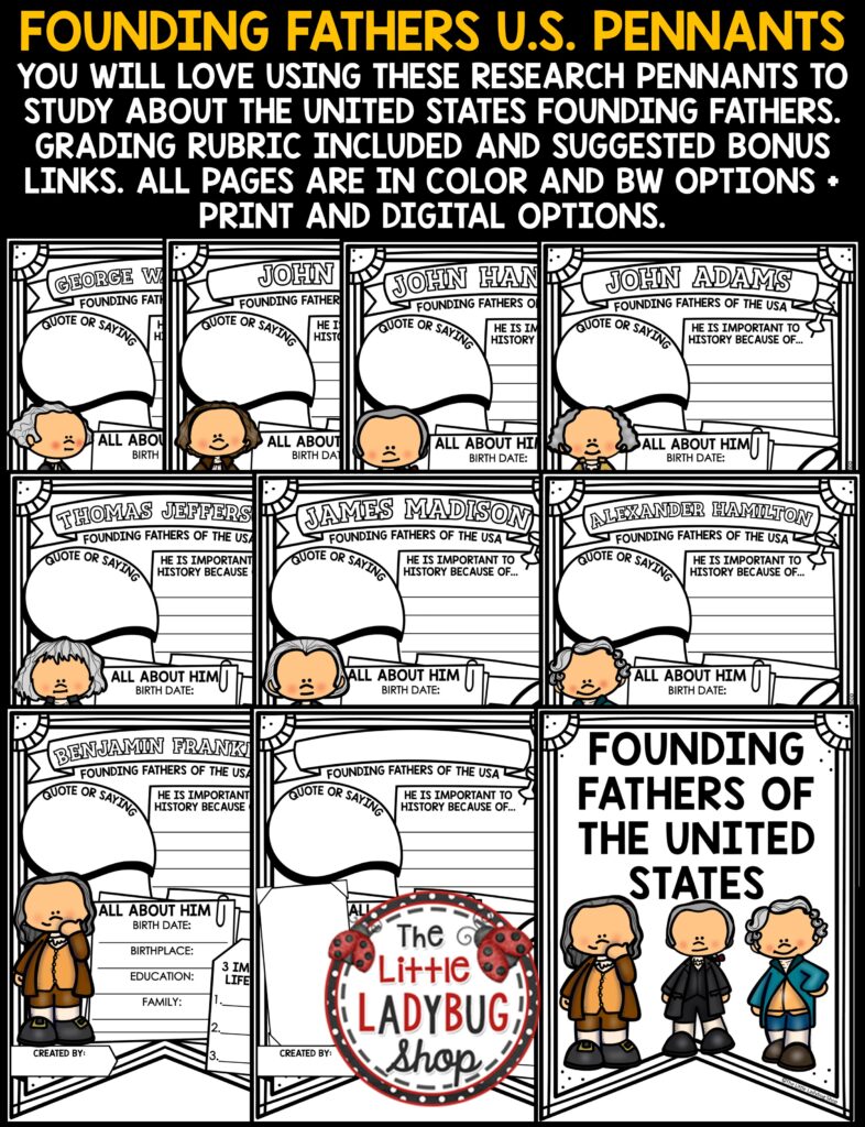 United States Founding Fathers Research Activity - The Little Ladybug Shop