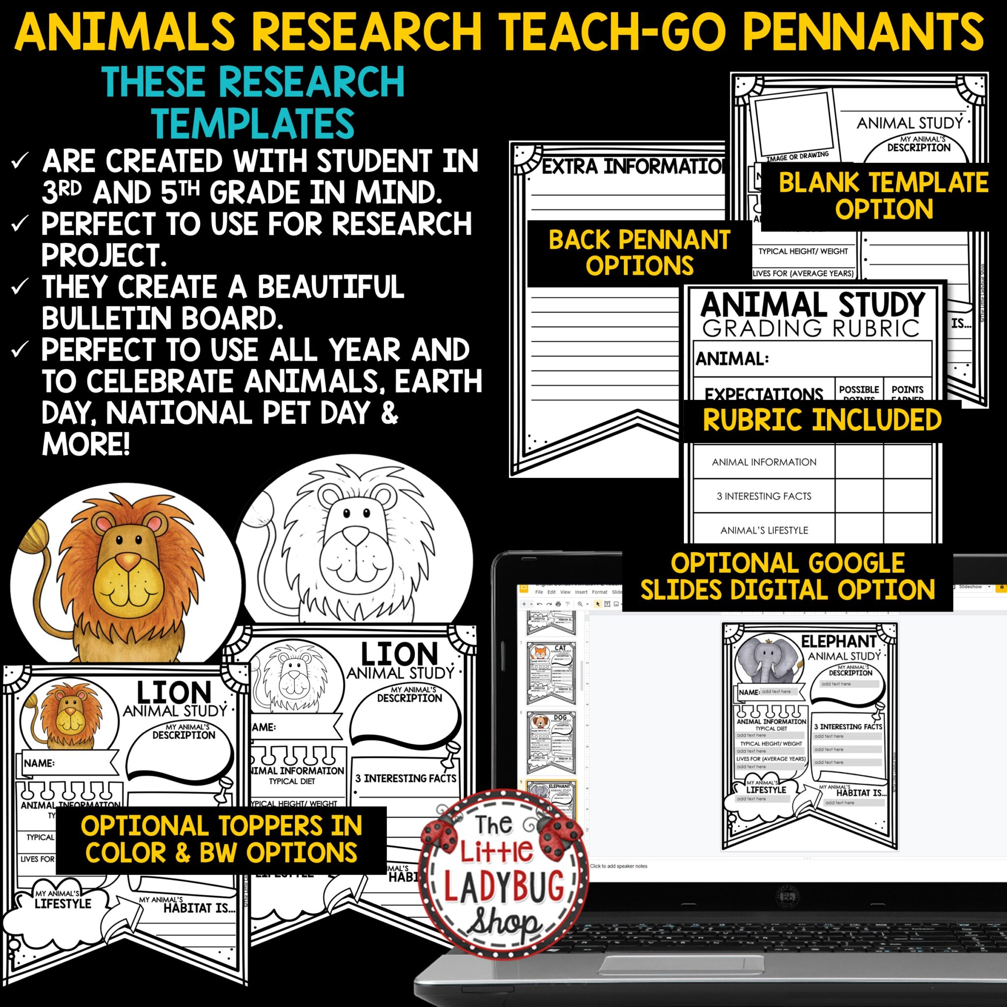 Zoo Animals Research Project Graphic Organizer Templates - The Little ...