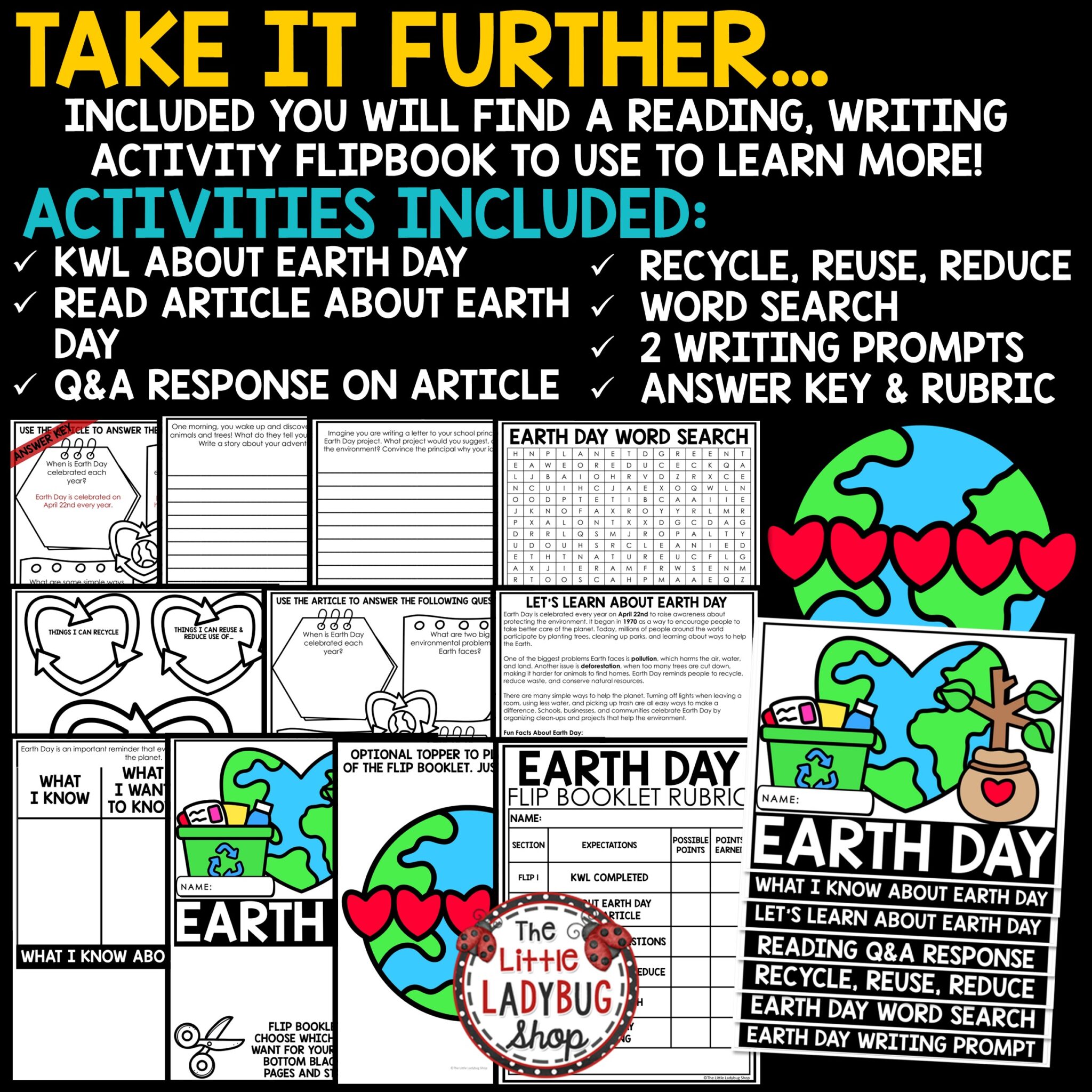 Earth Day Writing Prompts Reading Activities Slideshow - The Little ...
