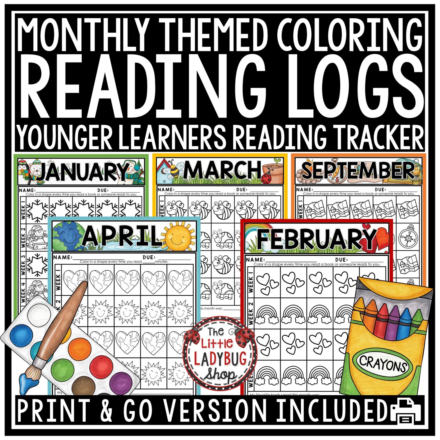 Coloring Homework Reading Logs Kindergarten 1st Grade Pre-K - The ...