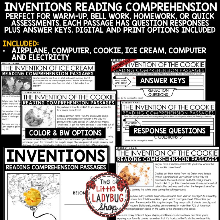 Inventions Science Reading Passages - The Little Ladybug Shop