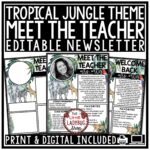 Tropical Jungle Meet the Teacher Newsletter Editable Template - The ...