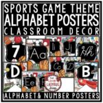 Sports Theme Classroom Decor Print & Cursive Alphabet Posters Bulletin ...