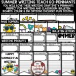 Summer Writing Prompts Bulletin Board - The Little Ladybug Shop