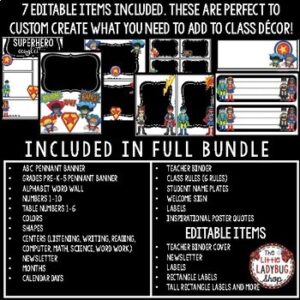 Superhero Classroom Decor: Growth Mindset Posters, Newsletter Template ...