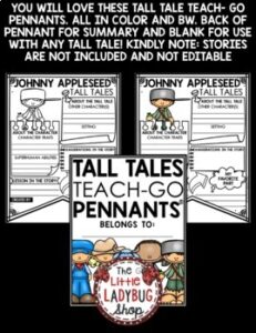 Tall Tales Reading Genre Writing Graphic Organizers Johnny Appleseed ...