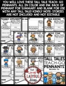 Tall Tales Reading Genre Writing Graphic Organizers Johnny Appleseed ...