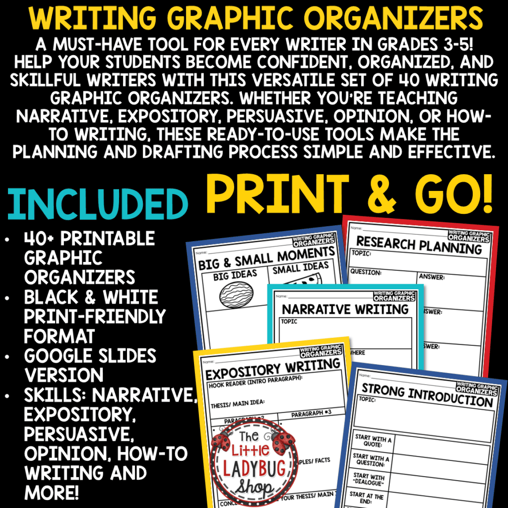 Opinion Expository Writing Graphic Organizers Personal Narrative - The ...