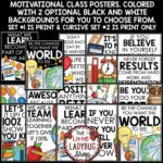 Motivational Growth Mindset Poster Back to School Bulletin Board ...