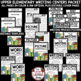 Narrative Word Work Poetry Writing Centers Stations ELA Posters 3rd 4th ...