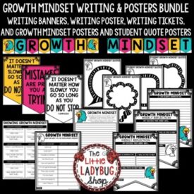 Growth Mindset Writing Activities Posters Back to School Bulletin Board ...