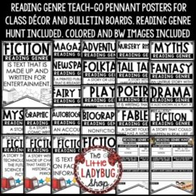 Reading Genre Posters Classroom Library Decor ELA Back to School ...