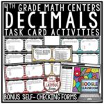 Decimals Grade Math TEKS 4.2 Word Problem Task Cards - The Little ...