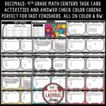 Decimals Grade Math TEKS 4.2 Word Problem Task Cards - The Little ...