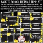 Lemon Classroom Decor: Virtual Meet the Teacher Template Editable Back ...
