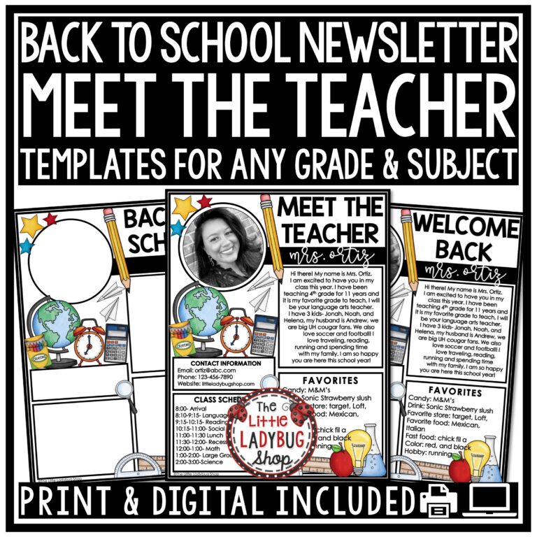 Welcome Letter Meet the Teacher Newsletter Editable Template - The ...