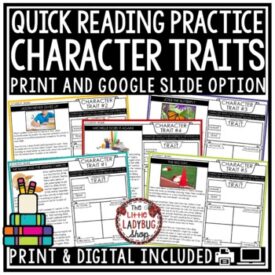 Quick Reading Comprehension: Character Traits Passages Google Slides ...