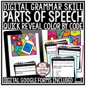 Quick Grammar Practice: Color By Quotation Mark, Parts of Speech ...