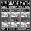Digital 4th Grade Math Test Prep Centers Problem Solving Task Card TEKS ...