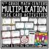 Digital 4th Grade Math Test Prep Centers Problem Solving Task Card TEKS ...