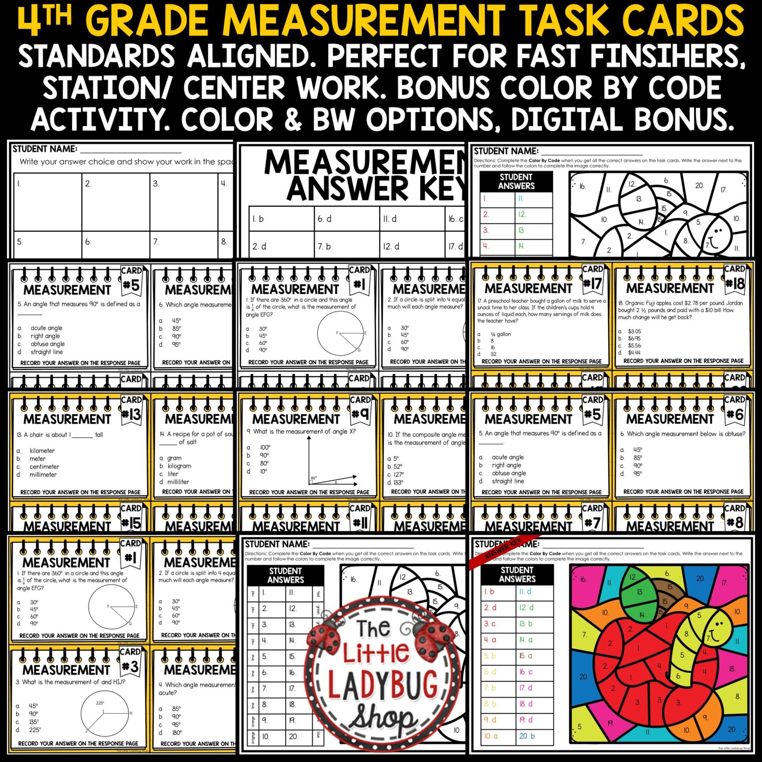 4th Grade Math STAAR Test Prep Problem Solving Task Cards - The Little ...