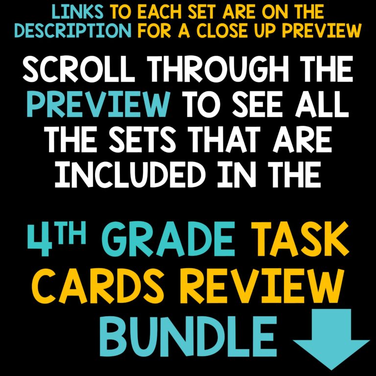 4th Grade Math STAAR Test Prep Problem Solving Task Cards - The Little ...