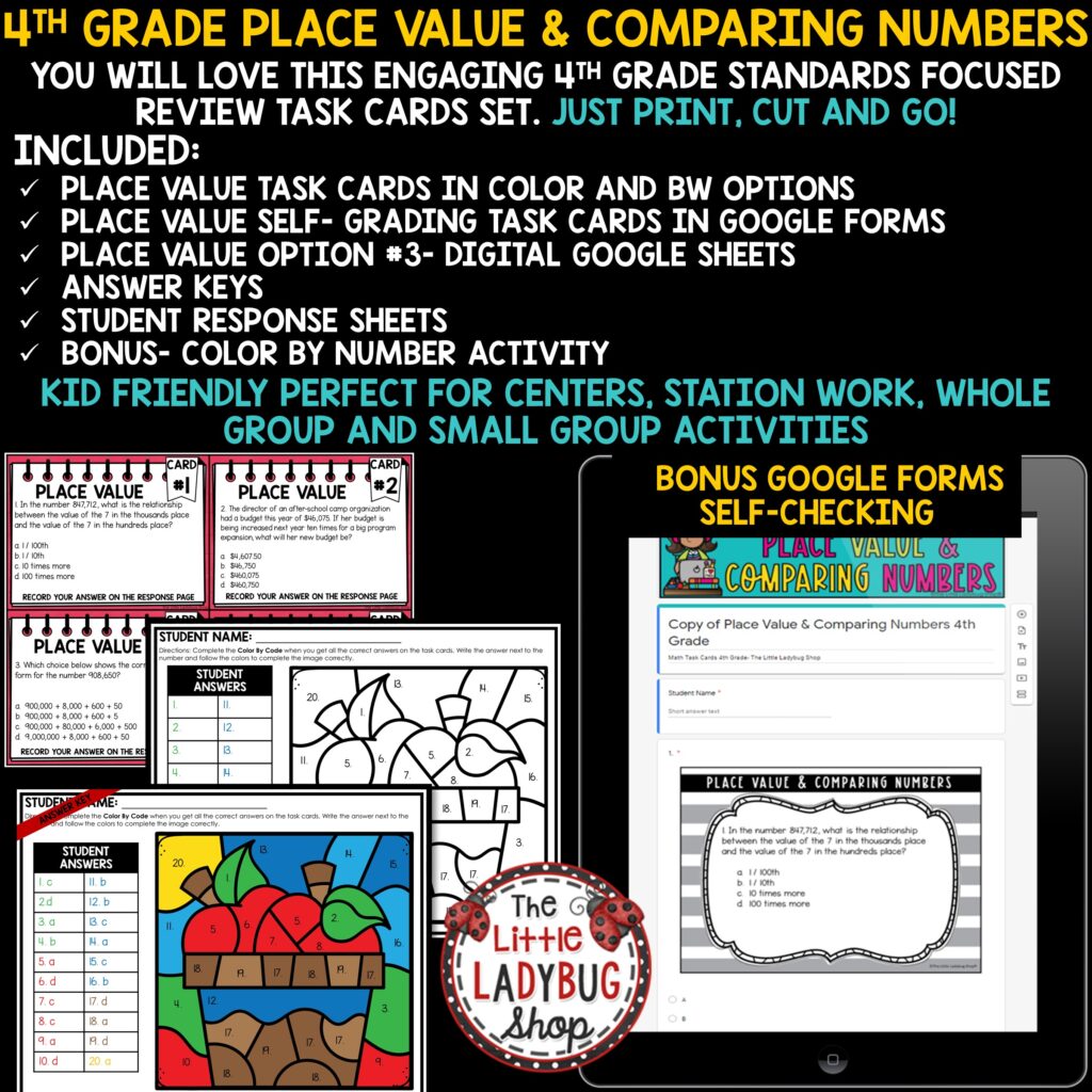 4th Grade Math STAAR Test Prep Problem Solving Task Cards - The Little ...